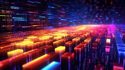 flow data network binary system ai generated image stock illustration