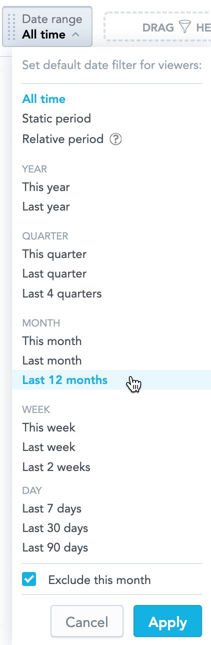 Date Filters In Dashboards Gooddata Platform Enterprise