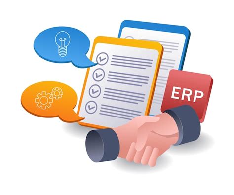 Premium Vector Erp Business Collaboration Flat Isometric 3d Illustration
