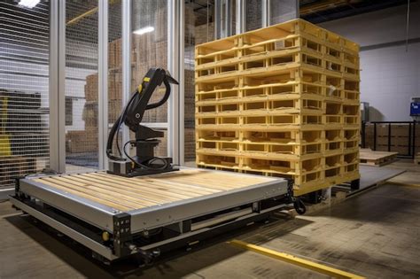 Premium Ai Image Robot Loading Crates Onto Pallet For Shipping To Customer Created With