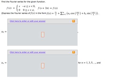 Solved Find The Fourier Series For The Given Function S Chegg Com