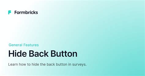 Hide Back Button Documentation Formbricks