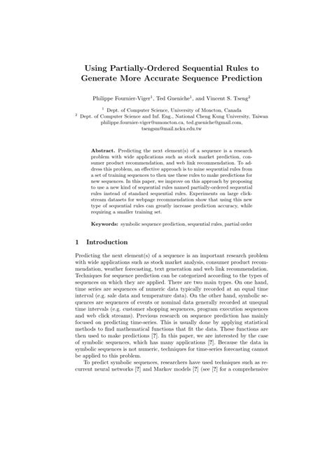 Pdf Using Partially Ordered Sequential Rules To Generate More