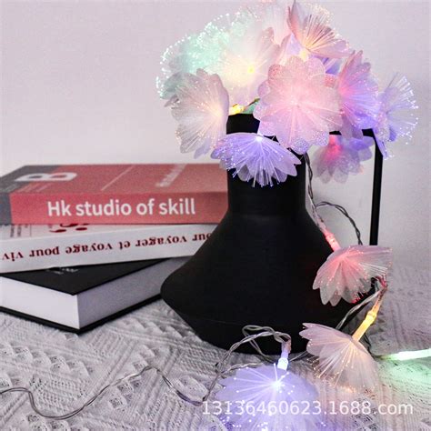 光纤创意花灯 七彩闪光摆台氛围灯diy创意造型灯卧室睡眠网红浪漫 阿里巴巴