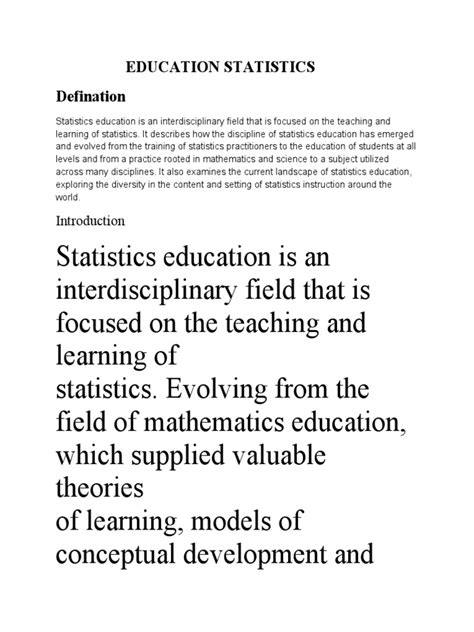 Education Statistics Assignment Pdf Statistics Cognitive Science