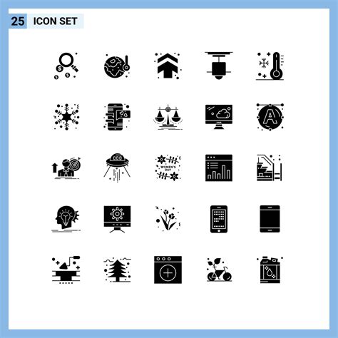 User Interface Pack Of 25 Basic Solid Glyphs Of Holiday Lamp Arrow Interior Decor Editable