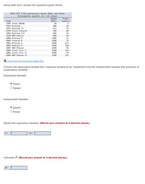Solved Using Data Set E Answer The Questions Given Below Chegg Com