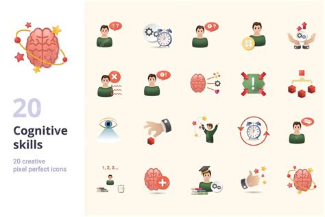 Premium Vector Cognitive Skills Set Creative Icons Pattern Recognition