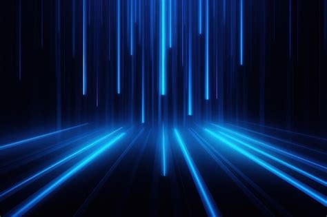 Futuristic Neon Blue Light Streaks Premium Ai Generated Image