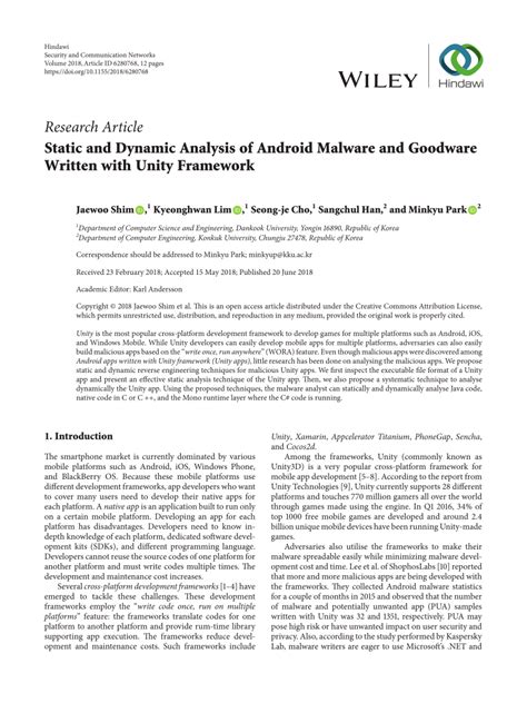 Pdf Static And Dynamic Analysis Of Android Malware And Goodware