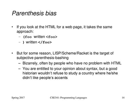 Cse341 Programming Languages Lecture 13 Racket Introduction Ppt Download