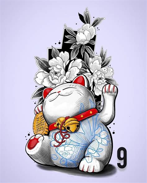 Top 31 Kawaii From Japan Lucky Cat Tattoo Japanese Tattoo Art Cat