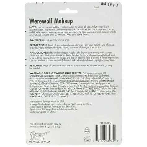 Werewolf Makeup Kit Prosthetics