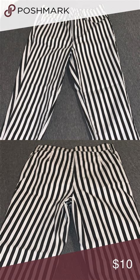 Forever 21 Pants Monochrome Stripes Striped Trousers