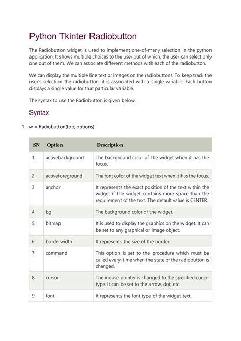 Solution Python Tkinter Radiobutton Wordtopdf Studypool