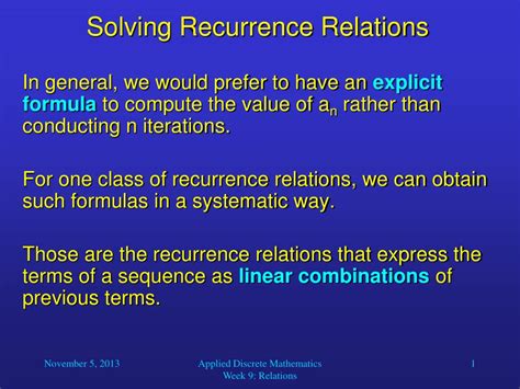 Ppt Solving Recurrence Relations Powerpoint Presentation Free Download Id2482086