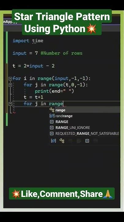 Star Triangle Pattern Using Python Shorts Whatsapp Status Instagram Reelspython 💥💯