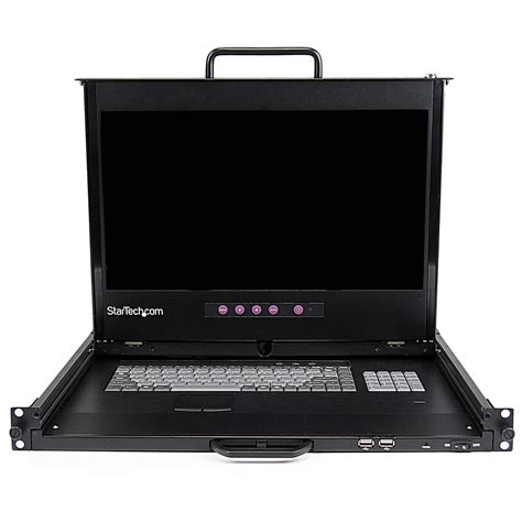 1U 17 1080p Dual Rail LCD Rack Console KVM Consoles Rackmount