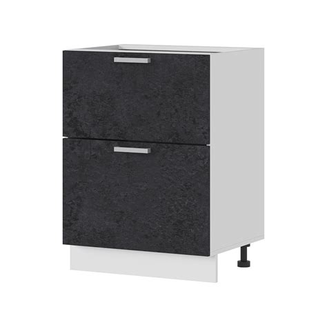 Напольный шкаф с ящиками Стендмебель ШН2Я Бетоны 60x81 6x46 см ЛДСП цвет белый бетон графит ️