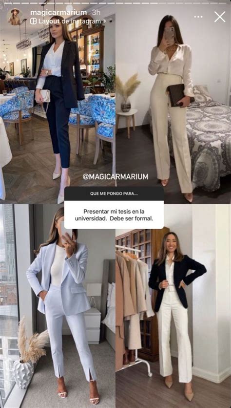 Idea De Outfits Para Presentar Tesis Vestimenta Formal Mujer Outfits