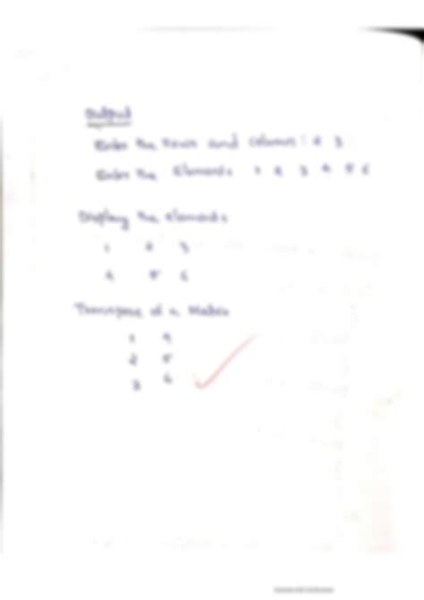 Solution C Program To Find The Transpose Of A Matrix Studypool