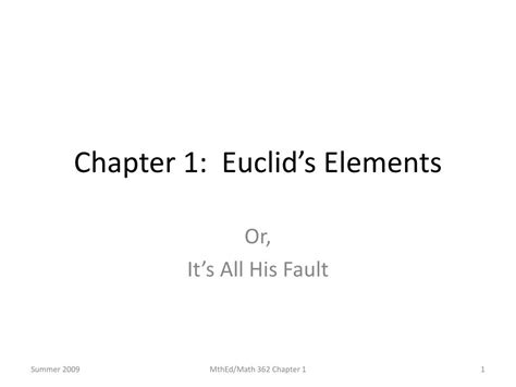 PPT Chapter Euclids Elements PowerPoint Presentation Free Download ID