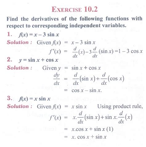 Exercise 102 Derivatives Of Basic Elementary Functions Differentiation Rules Problem
