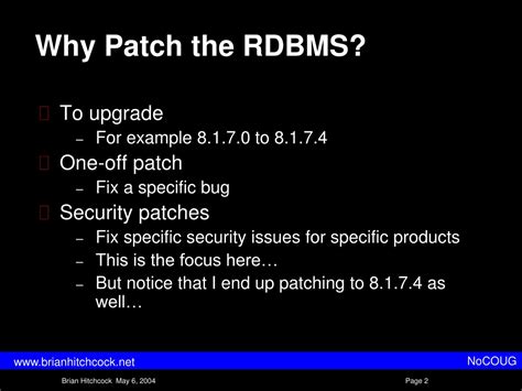 PPT Oracle RDBMS Patching Guide Policy Testing And Best Practices
