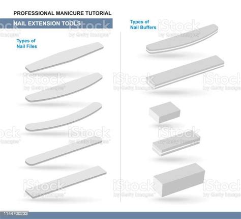 네일 파일 및 네일 버퍼의 다른 유형 매니큐어 및 페디큐어 관리 도구 벡터 일러스트 손톱에 대한 스톡 벡터 아트 및 기타 이미지 손톱 주형 매니큐어 미용술 Istock