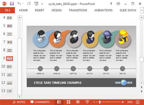 Animated Process Timeline PowerPoint Template