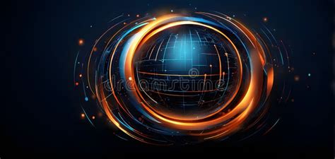 Illustration Of An Abstract Rotating Digital Sphere With Resembling Pattern Stock Illustration