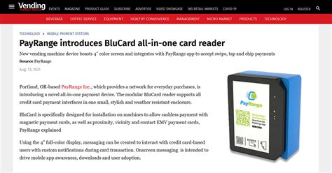 Payrange Introduces Blucard All In One Card Reader Payrange