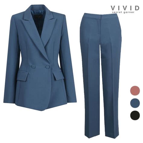 포스티 Vivid Set 여성 모던 더블정장자켓 9부팬츠 정장세트