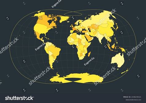 World Map Laskowski Trioptimal Projection Futuristic Stock Vector Royalty Free 2146234121