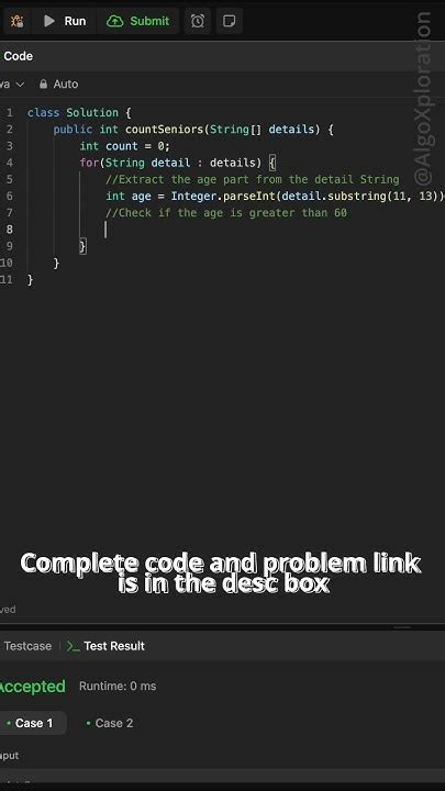 Leetcode Daily Number Of Senior Citizens Solution In Java August 1