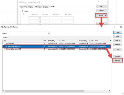 Importing And Exporting Form Sets Micromine Origin And Beyond