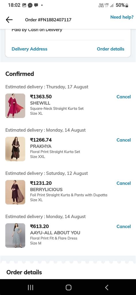 10 Good User Experience Ajio Mobile App If You Order Product By