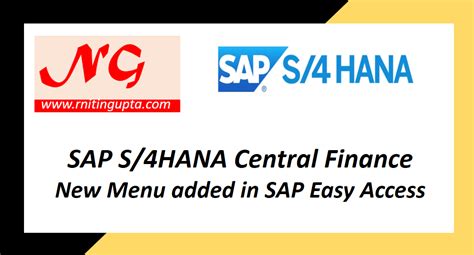 Sap Menu For Central Finance Cfin Sap Community
