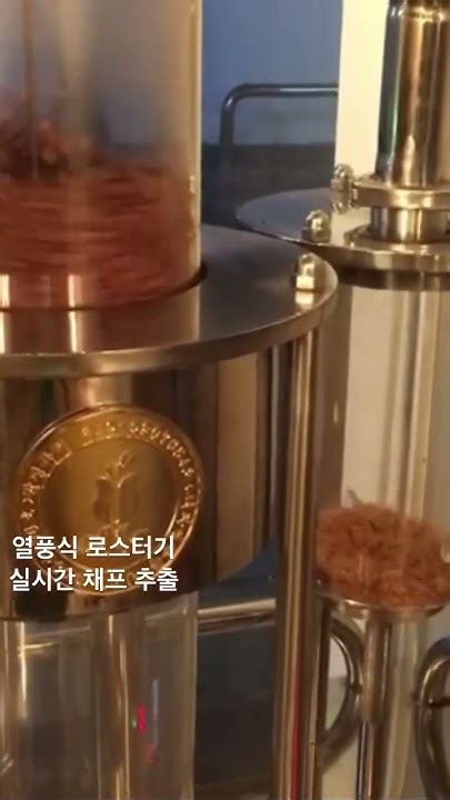 세철의 열풍식 로스터기 로스팅 시작과 동시에 오른쪽 싸이크론 아래 채프수집통에 채프가 쌓이는 영상 Youtube