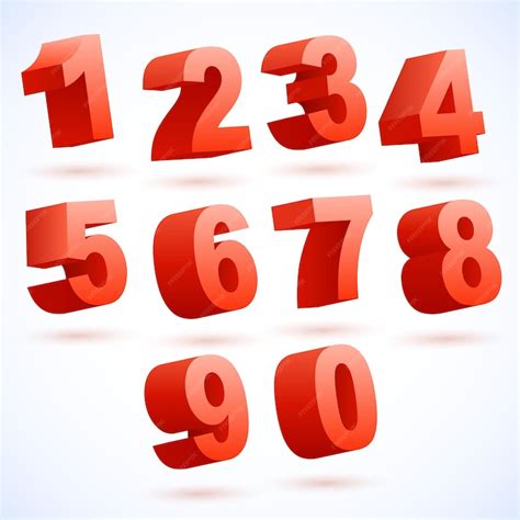 premium vector set of 3d vector numbers from 1 to 0 eps 10