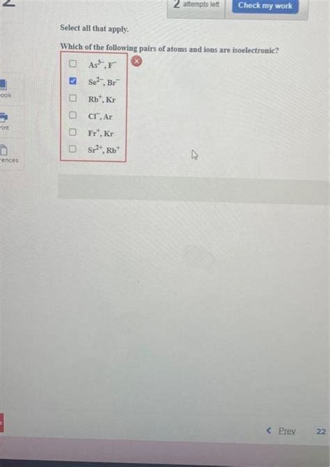 Solved Ook Int Ences Rb Kr Select All That Apply Which Of