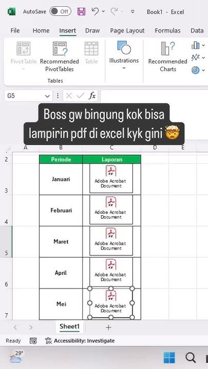 Masukin Pdf Di Excel Excel Exceltips Exceltricks Tutorexcel