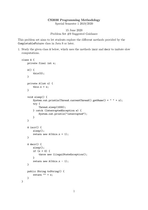 recitation 09 answer guide cs2030 programming methodology special