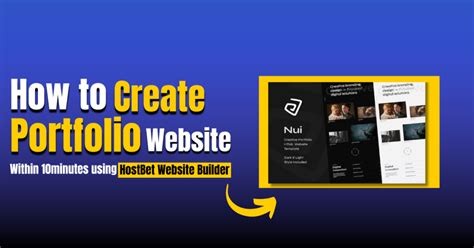 How To Create A Portfolio Website Using Hostbet Free Website Builder In 10 Minutes 2025
