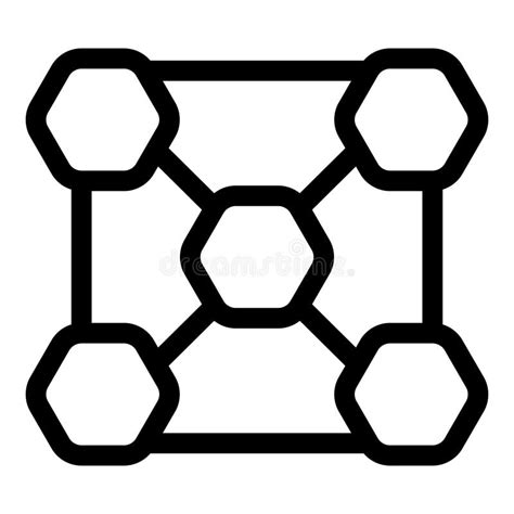 Blockchain Network Connecting Hexagon Blocks Icon Stock Vector