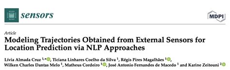 modeling trajectories obtained from external sensors for location