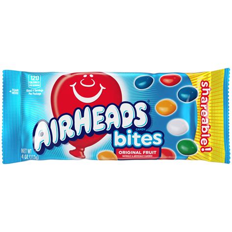 Airheads Shareable Chewy Candy Bites Assorted Fruit Flavor Nut Free