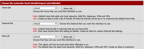 Snort Interface Settings PfSense Documentation
