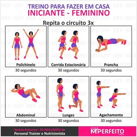 Para Fazer Em Casa Treino Iniciante Feminino Meu Treino Perfeito