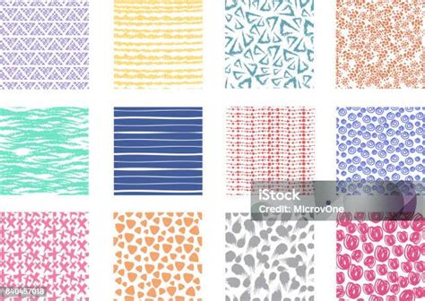 낙서 그리고 점선된 손으로 그린 벡터 완벽 한 텍스처입니다 거친 선형 및 물결 모양 배경 설정 거친에 대한 스톡 벡터 아트 및 기타 이미지 Istock